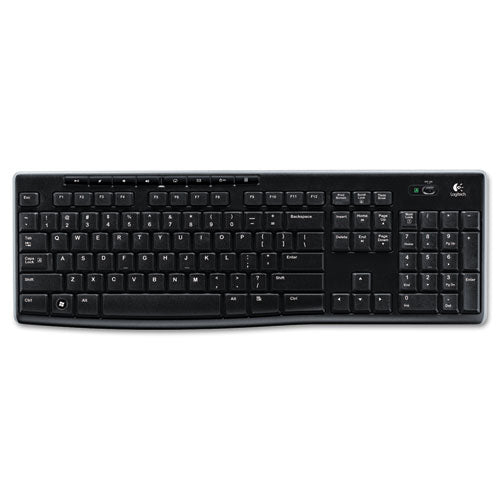 Logitech K270 Wireless Keyboard, Usb Unifying Receiver, Black