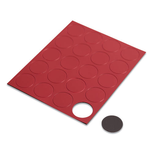 Heavy-duty Board Magnets, Circles, Red, 0.75", 24-pack