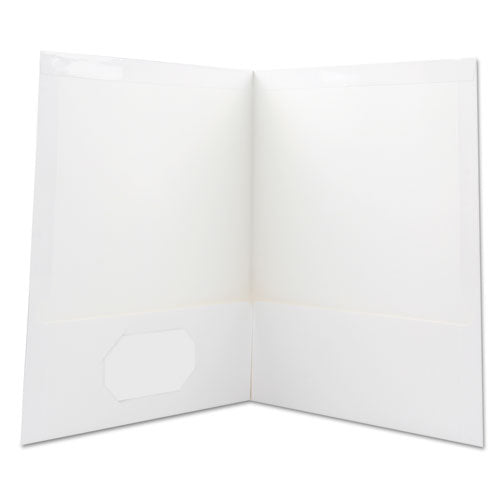 UNIVERSAL® Laminated Two-pocket Portfolios, Cardboard Paper, White, 11 ...